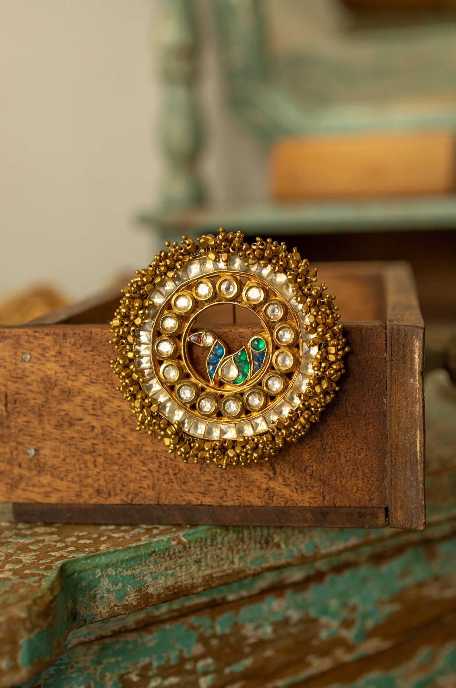 Omya Kundan Bird Braid Pin